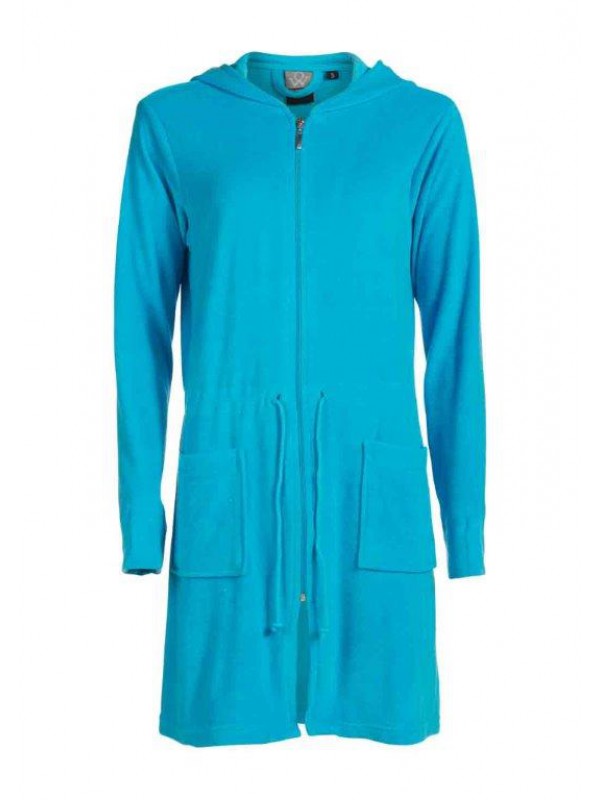 Zomer badjas aqua met rits