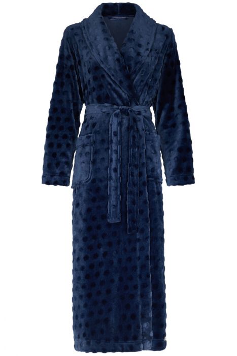 Extra lange donkerblauwe damesbadjas - online - Badjas.nl